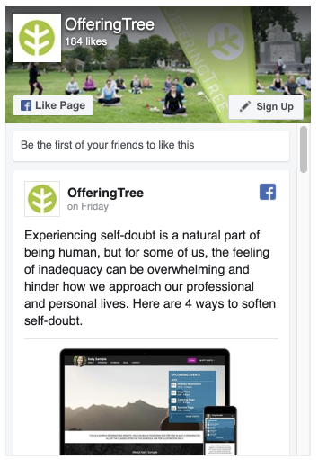 Add your Facebook Page feed to your site – OfferingTree Support