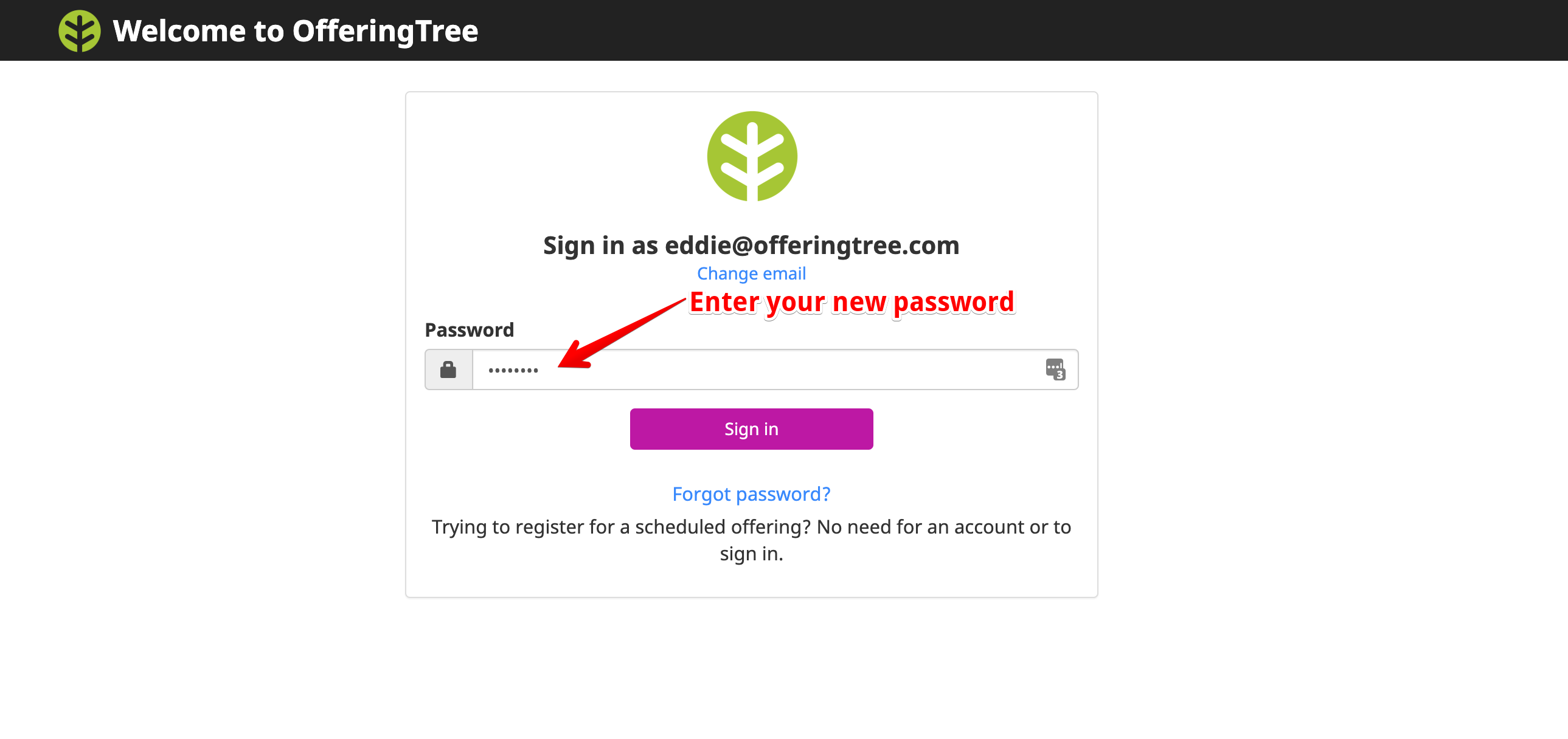 How to Reset Your Password – OfferingTree Support