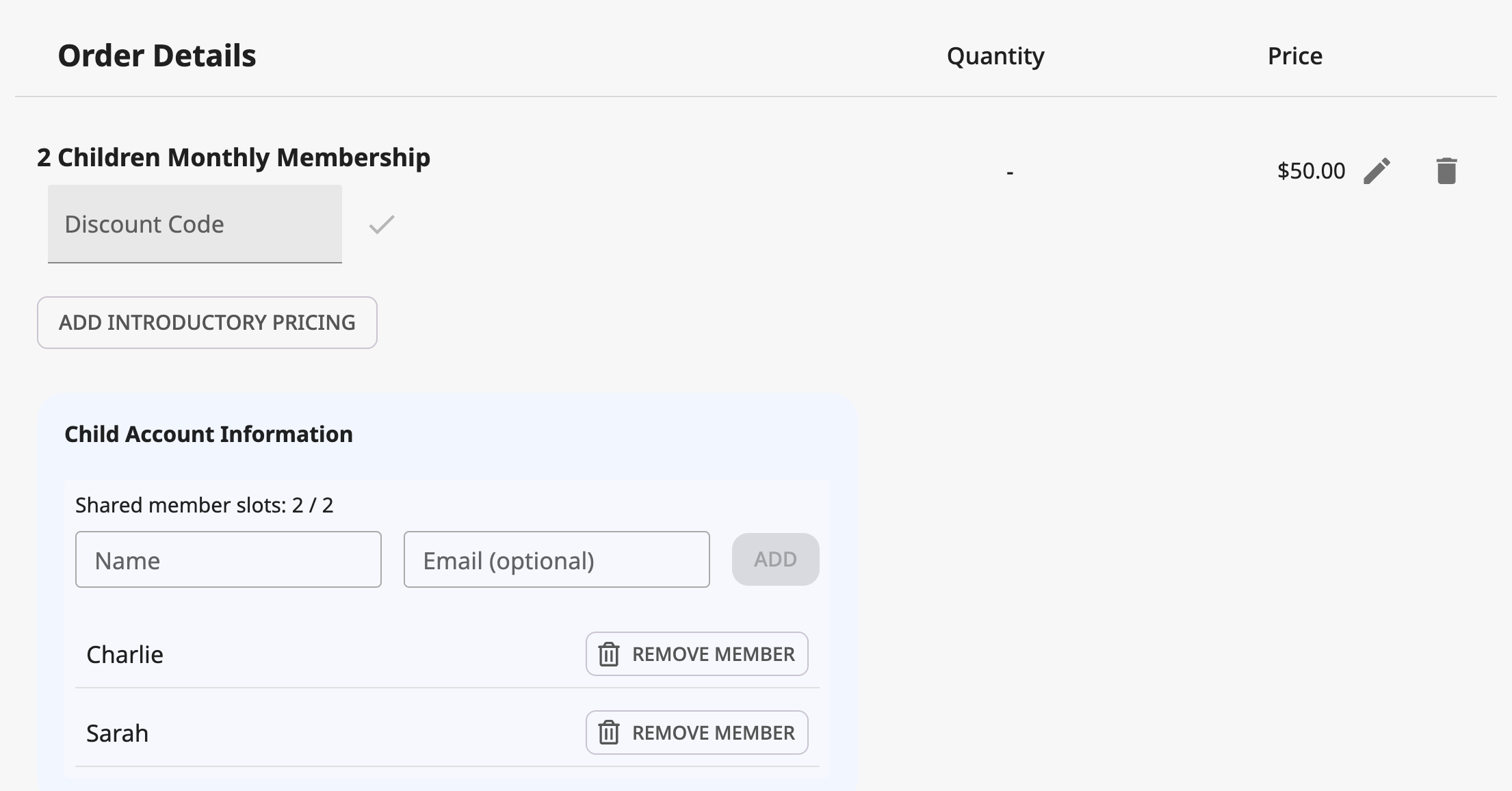Shared and Child Membership and Packages – OfferingTree Support